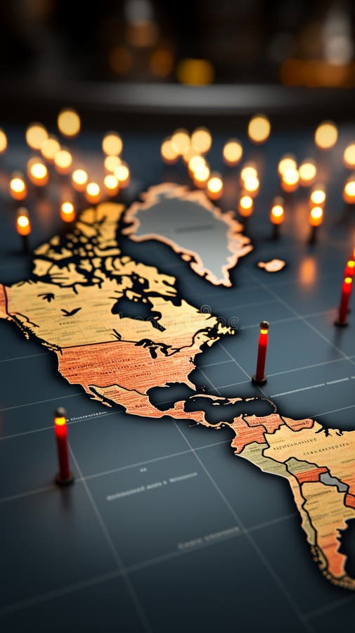 Geographic Reference, Red Pin Indicating a Location on World Map Stock ...