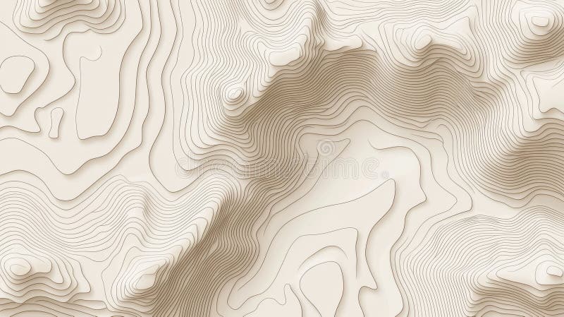 Geographic Relief Map with Contours, Trails, and Image Grids Stock ...