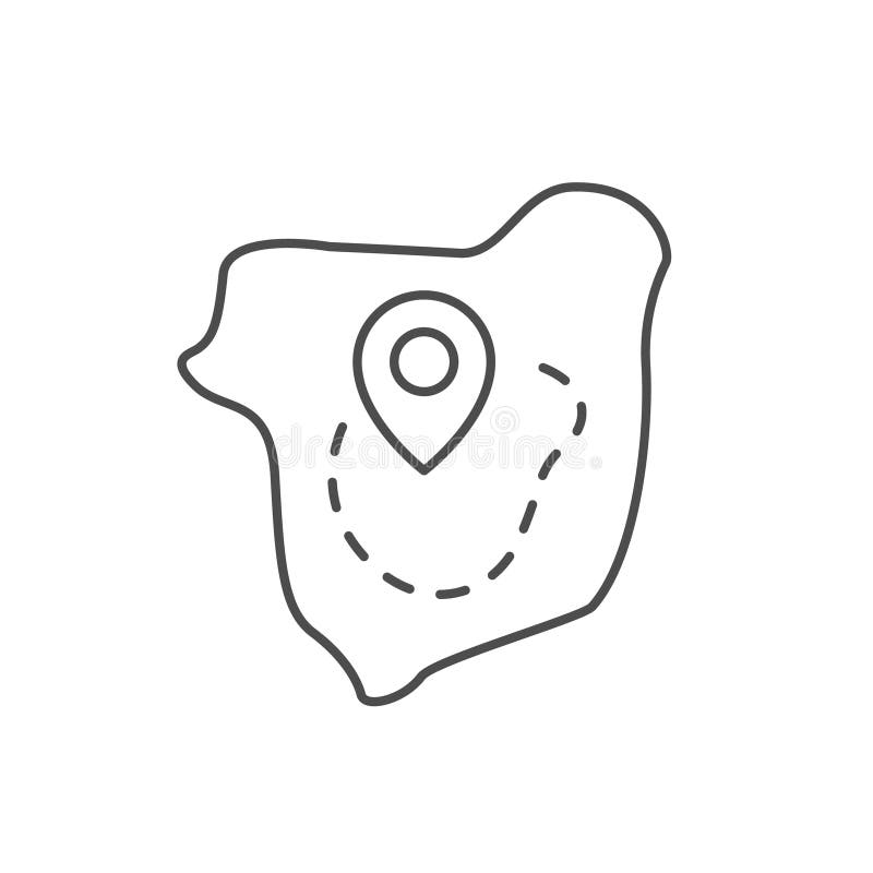 Geographical Area Line Outline Icon Stock Vector - Illustration of ...