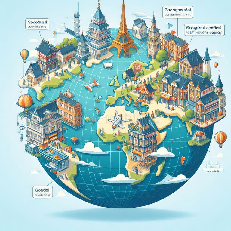 Geographical Context Specify the Locations Where the Illustratio Stock ...