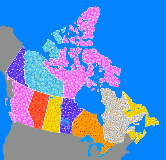 Geographical Map of Canada with Individual Provinces Stock Photo ...