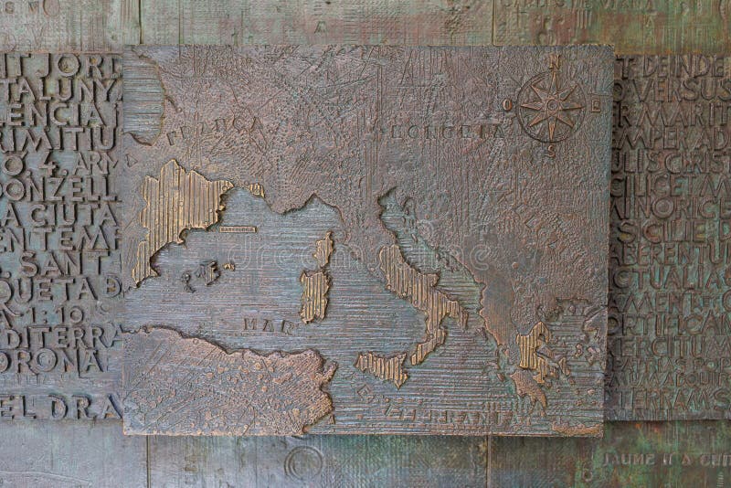 Geographical Map of Europe in Bas-relief Inside Palau Del Lloctinent ...
