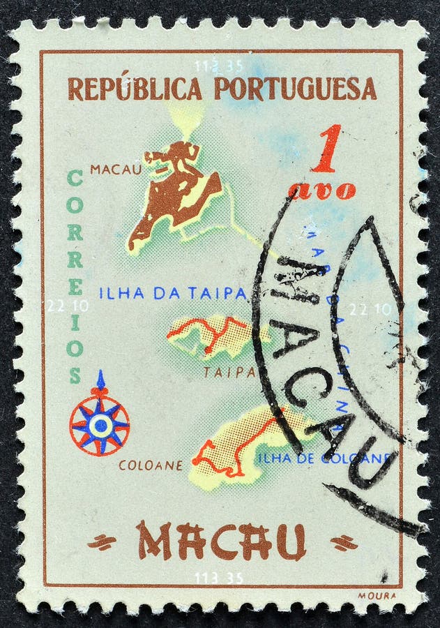 Geographical Map of Macao editorial stock photo. Image of envelope ...