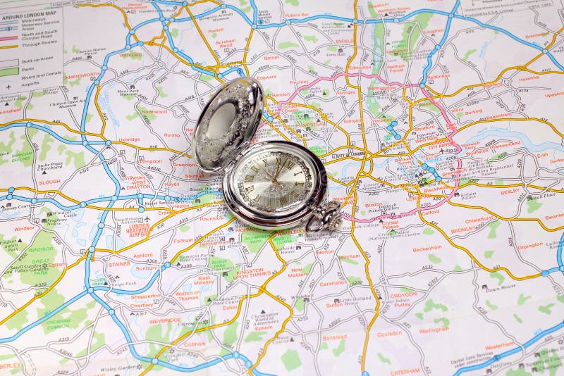 Compass over the map of UK stock photo. Image of instrument - 2698998