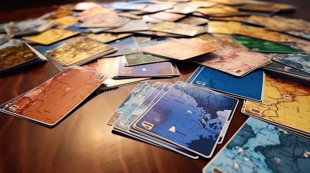 Geographical Patterns with Cards Stock Illustration - Illustration of ...