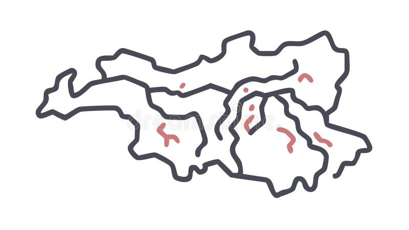 Geographical Region Outline Map, Geopolitics Borders, Vector Design ...