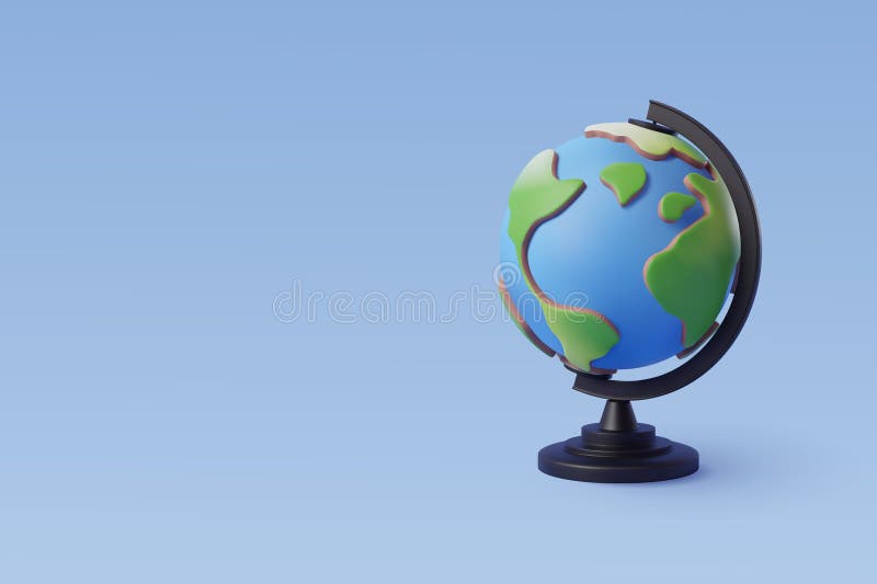 Geography Earth Globe on Blue, Education and Business Concept Stock ...