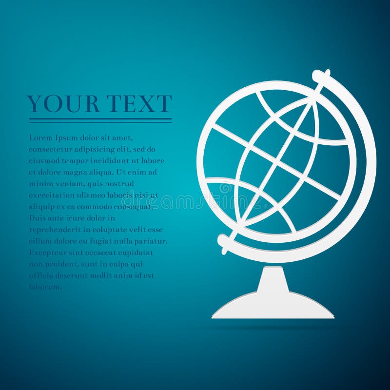 Geography Earth Globe Flat Icon on Blue Background Stock Vector ...