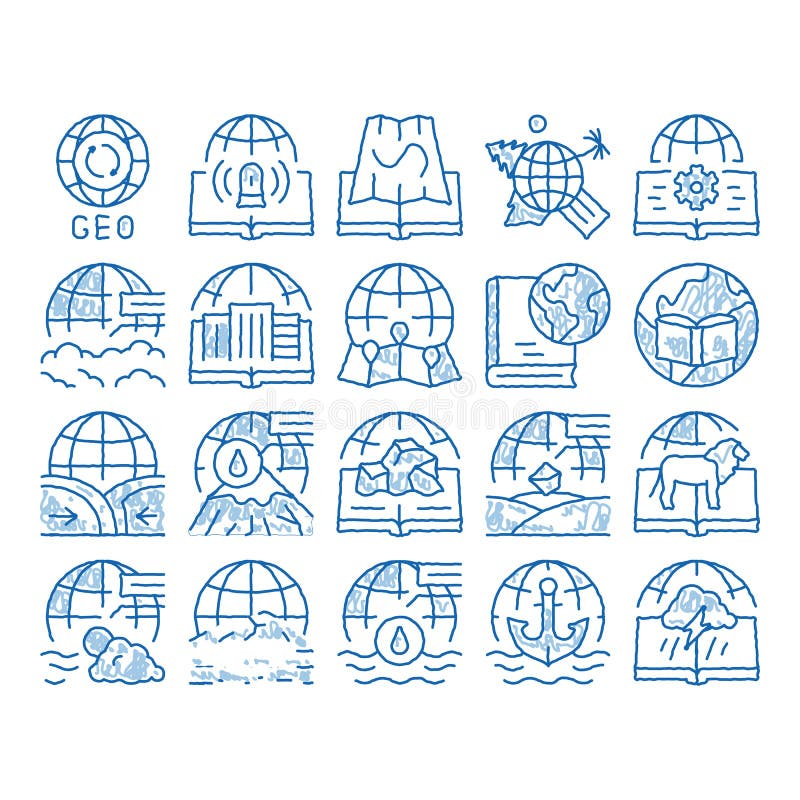 Geography Hand Drawn Doodles. Vector Back To School Illustration. Stock ... Geography Hand Drawn Doodles. Vector Back To School Illustration. Stock ...