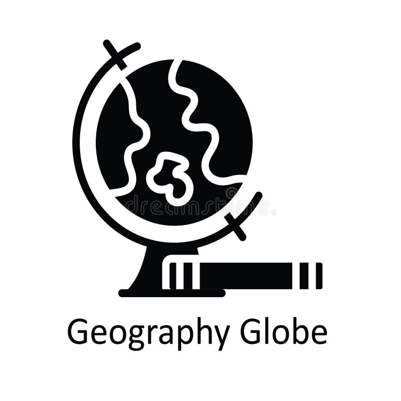 Geography Globe Vector Solid Icon Design Illustration. Educational ...