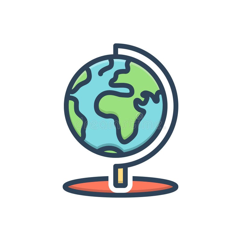 Color Illustration Icon for Geography, Terra and Earth Stock ...