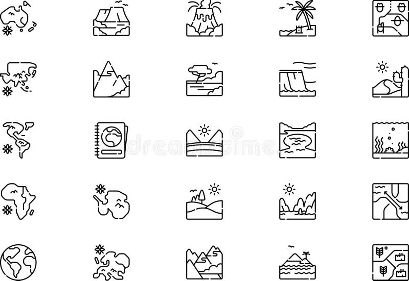 Geography Icons Collection is a Vector Illustration with Editable ...