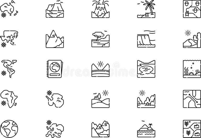 Geography Icons Collection is a Vector Illustration with Editable ...