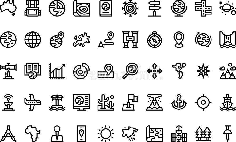 Geography Icons High-Quality Vector Icons Collection with Editable ...