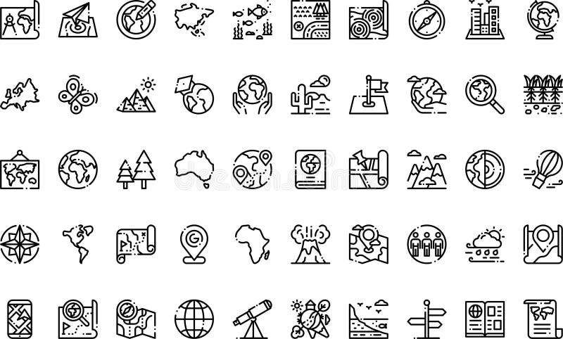 Geography Icons High-Quality Vector Icons Collection with Editable ...