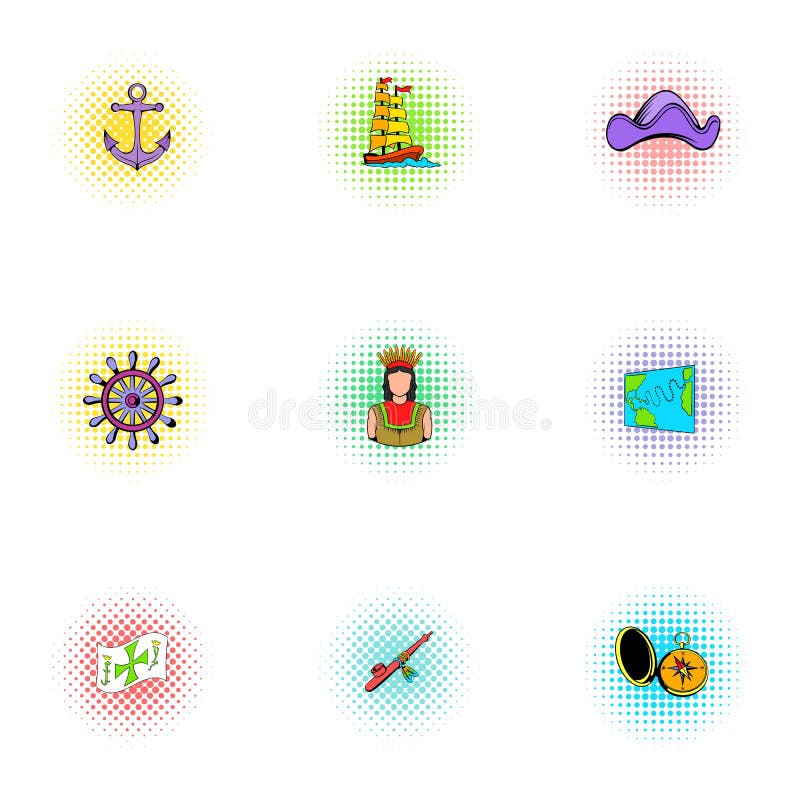 100 Geography Icons Set, Simple Style Stock Vector - Illustration of ...