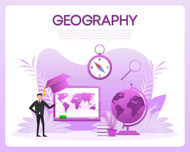 Geography Lesson. History School Subject. Vector Illustration. Stock ...