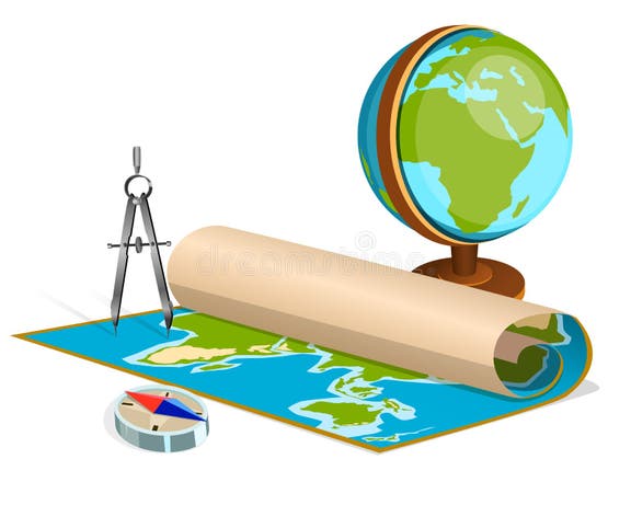 Geography lesson objects stock vector. Illustration of earth - 185392952