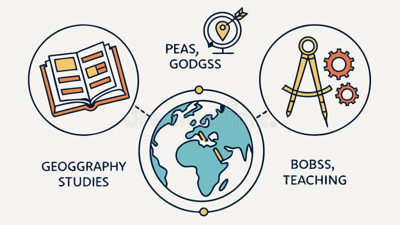 Geography Studies Network, Earth Science, Global Education Vector ...