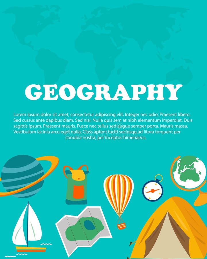 Geography Study. Education and Science Layout Concepts. Flat Modern ...
