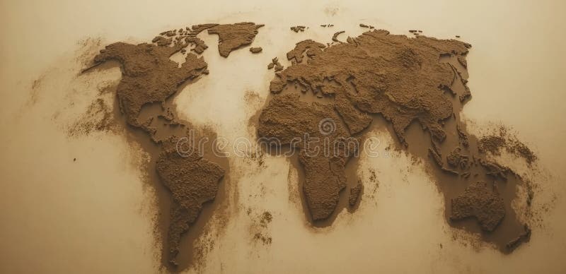This Geography Template Features a 3D World Map of the Earth, Complete ...