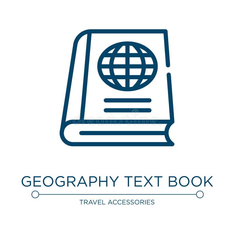 Geography Text Book Icon. Linear Vector Illustration from Vacation ...