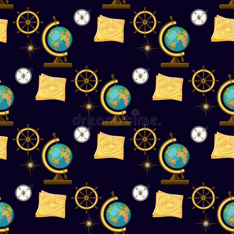 Geography Themed Seamless Pattern. Back To School Collection. Stock ...
