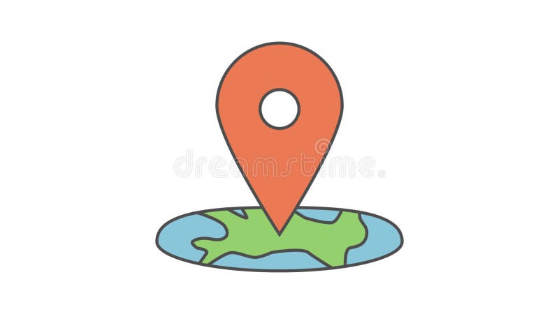 Geolocation Animated Sign on White Screen Background . 4k Motion. Map ...