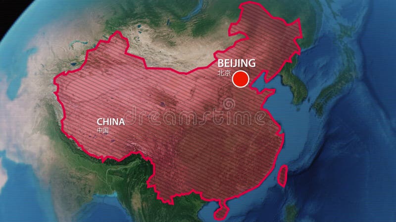 Geolocation of the City of Beijing on the Map Stock Footage - Video of ...
