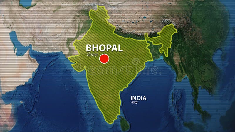 Geolocation of the City of Bhopal on the Map Stock Video - Video of ...
