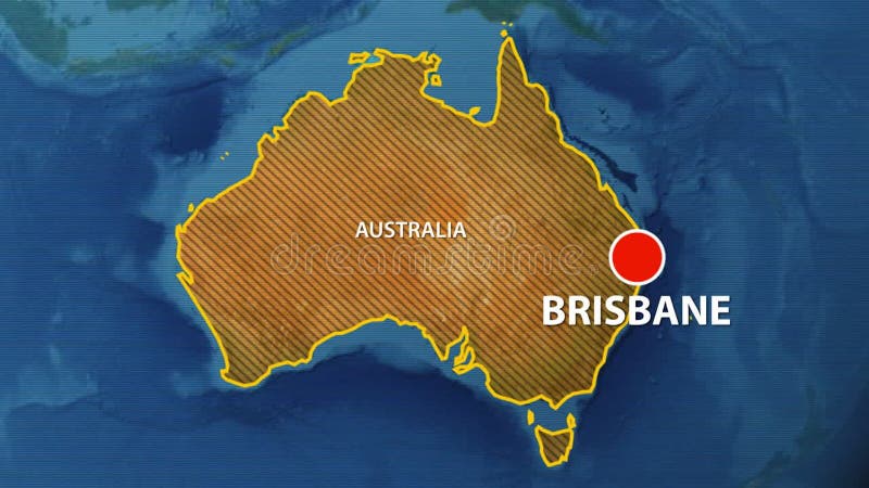 Geolocation of the City of Brisbane on the Map Stock Video - Video of ...