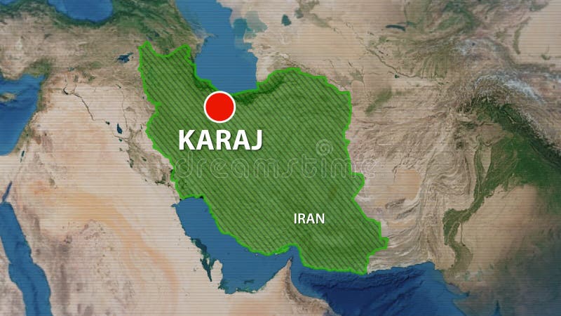 Geolocation of the City of Karaj on the Map Stock Video - Video of ...