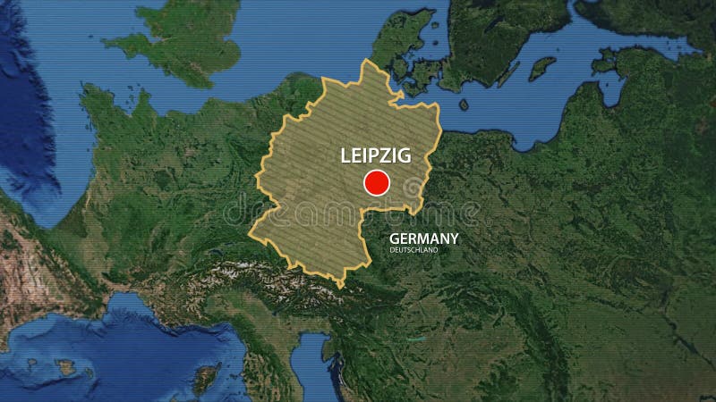Geolocation of the City of Leipzig on the Map Stock Footage - Video of ...