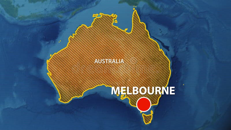 Geolocation of the City of Melbourne on the Map Stock Footage - Video ...
