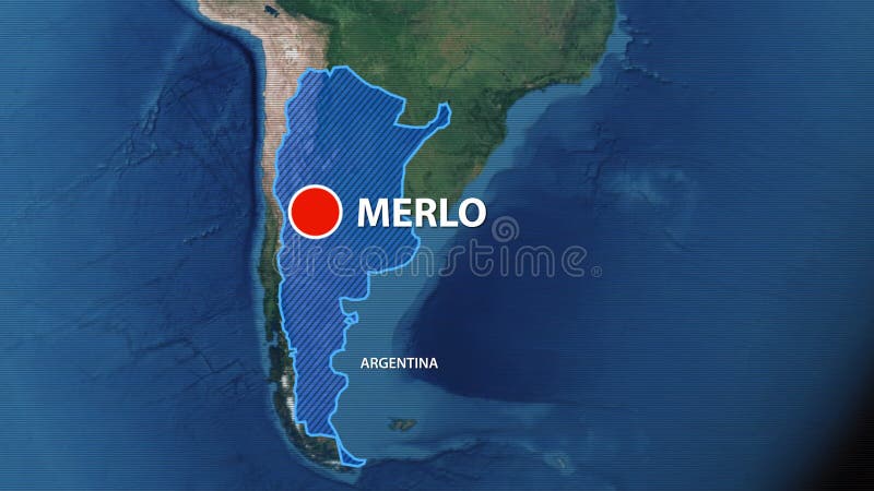 Geolocation of the City of Merlo on the Map Stock Video - Video of ...