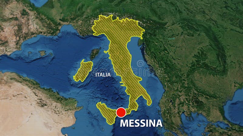 Geolocation of the City of Messina on the Map Stock Video - Video of ...
