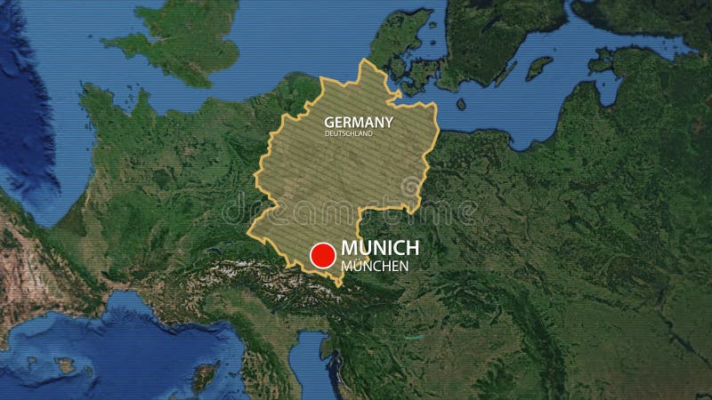 Geolocation of the City of Munchen on the Map Stock Footage - Video of ...