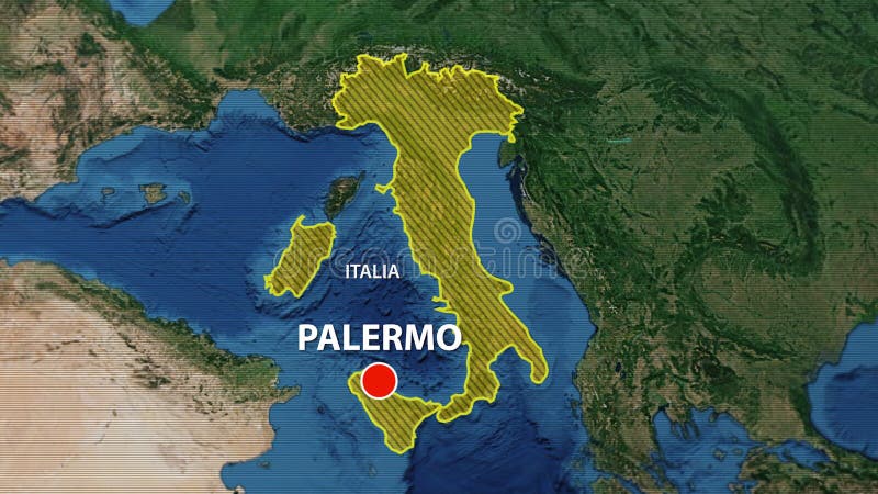 Geolocation of the City of Palermo on the Map Stock Video - Video of ...