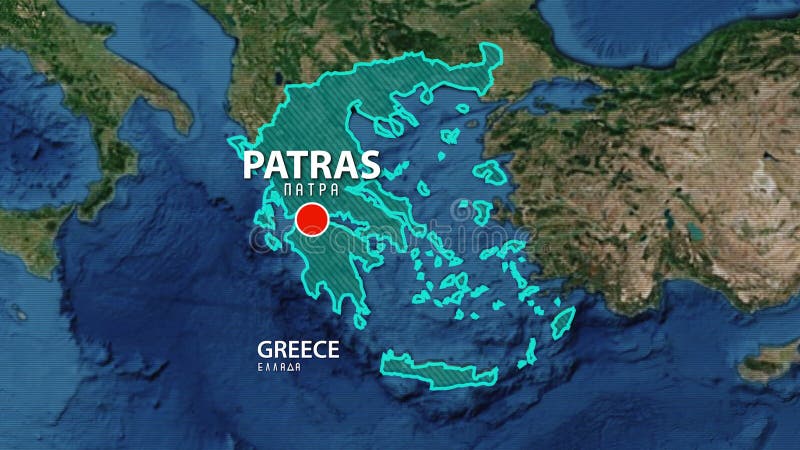 Geolocation of the City of Patras on the Map Stock Video - Video of ...