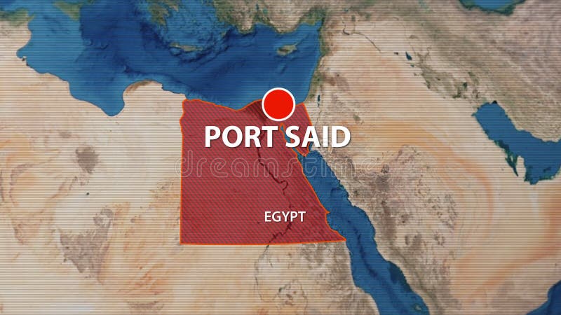 Geolocation of the City of Port Said on the Map Stock Footage - Video ...