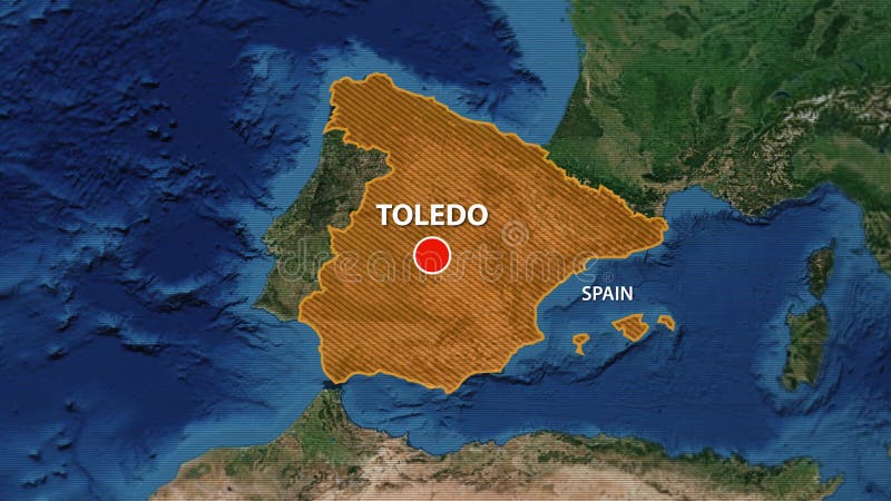 Geolocation of the City of Toledo on the Map Stock Video - Video of ...
