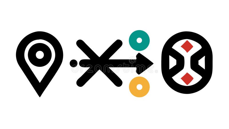 Geolocation Data Icon, Navigation and Spatial Analysis, Vector Design ...