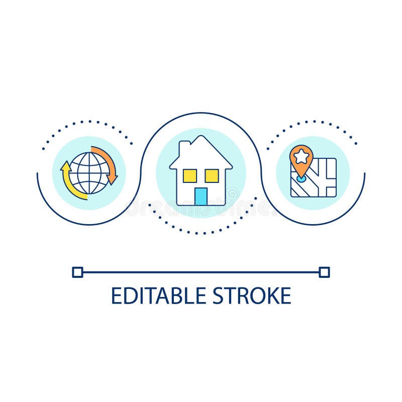 Geolocation Data Loop Concept Icon Stock Vector - Illustration of ...