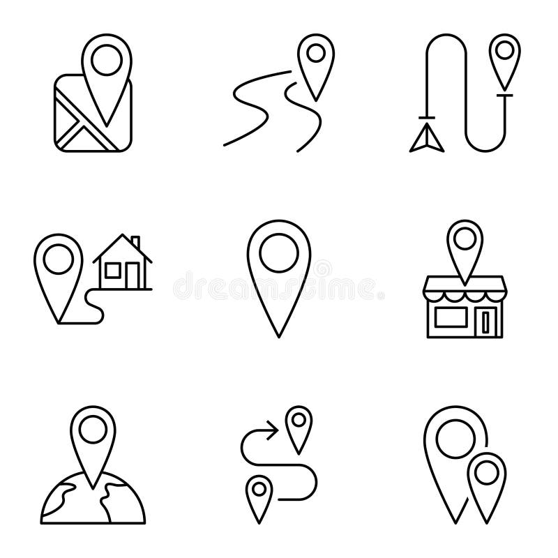 Geolocation and Direction Symbols Designed for GPS, Mobile, and Digital ...