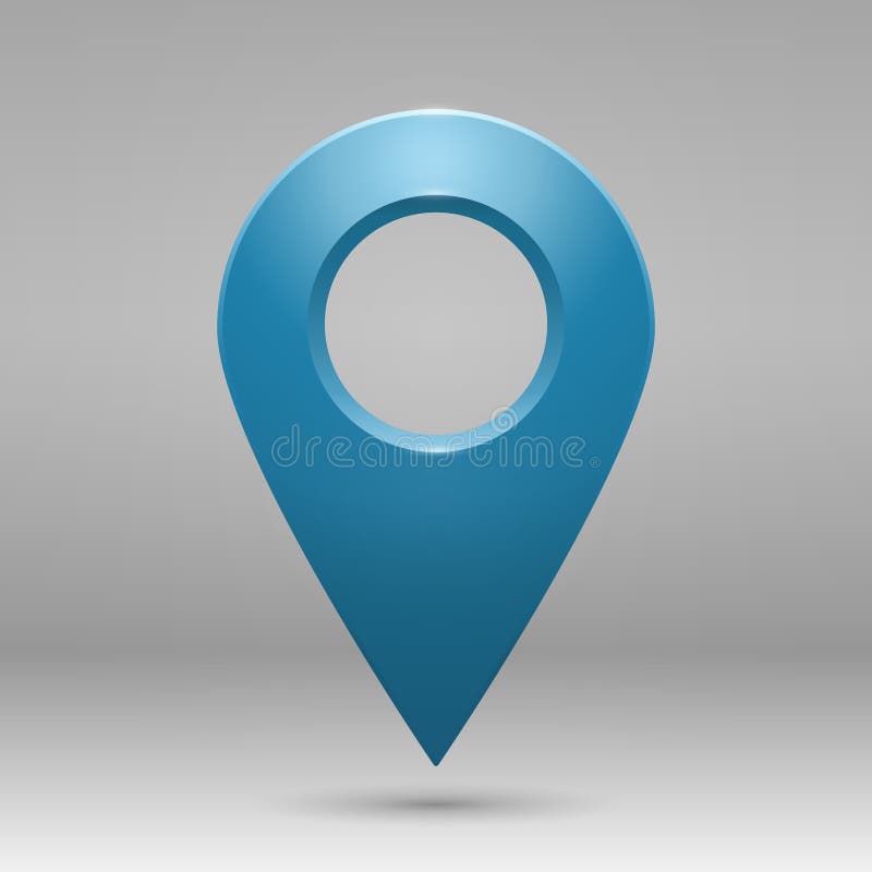 The Geolocation Icon is Blue with Highlights on a Gray Gradient ...