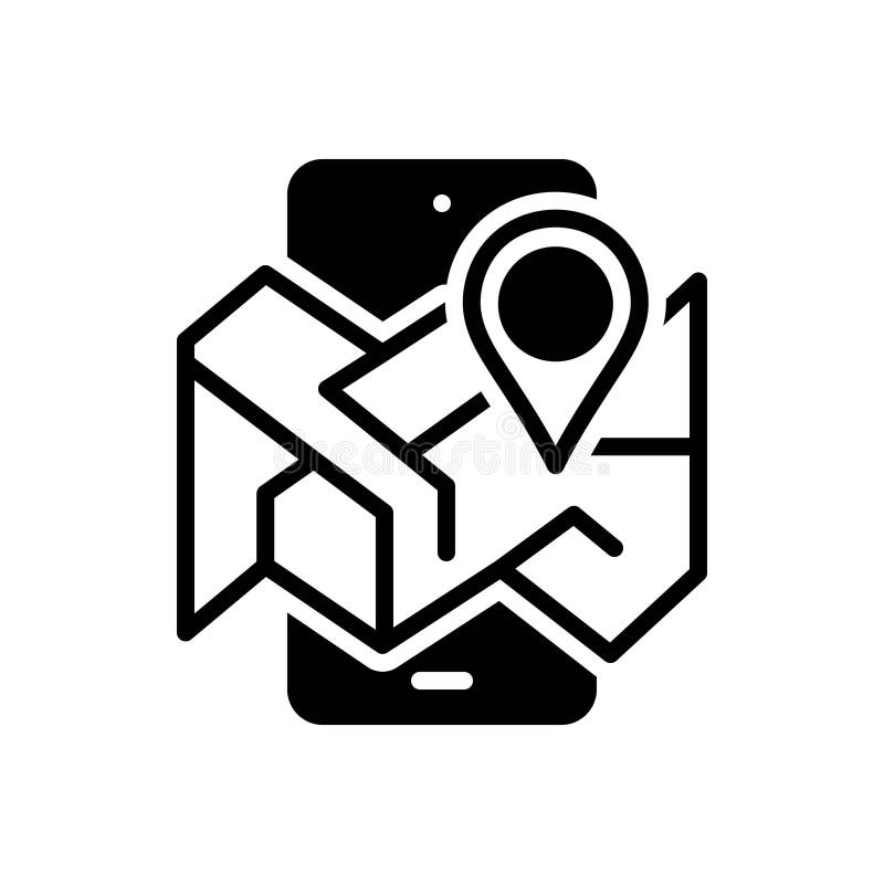 Black Solid Icon for Geolocation, Navigator and Location Stock ...