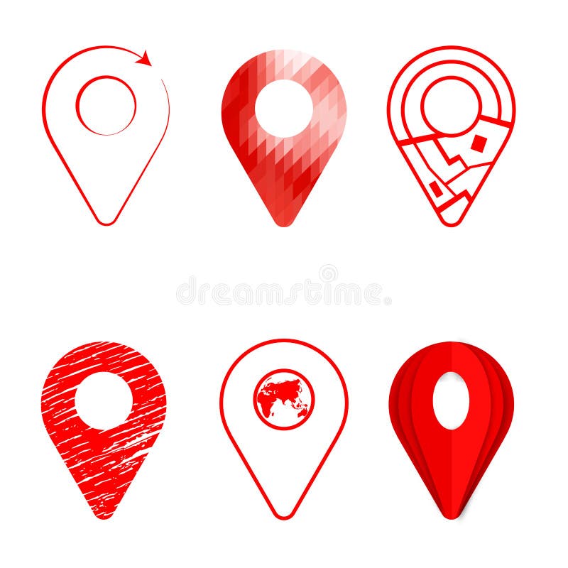 Geolocation Icon Pack. Set of Geolocation Signs in Different Style for ...