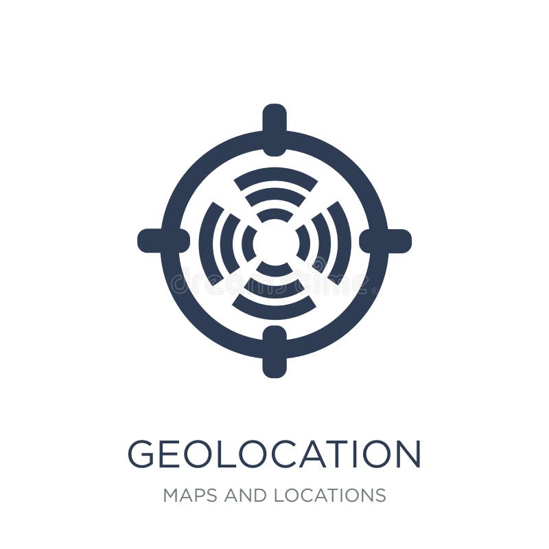 Geolocation Icon. Trendy Flat Vector Geolocation Icon on White B Stock ...