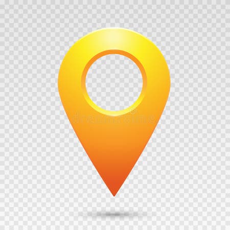 The Geolocation Icon is Yellow on a Transparent Background. Stock ...