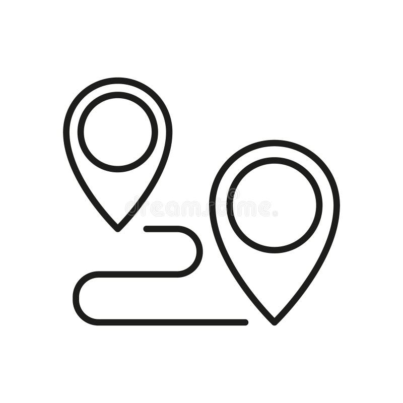 Geolocation Map Path Distance Icon - Editable Stroke Stock Vector ...